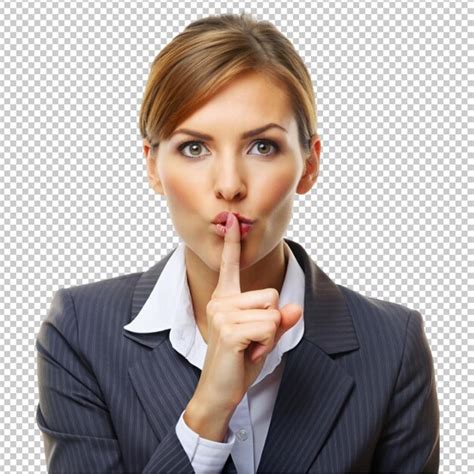 Businesswoman Shush Shh Gesture Premium Ai Generated Psd