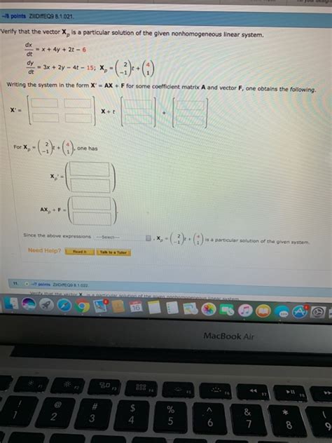 Solved Points ZIDiITEQ Verify That The Vector Xp Chegg Com