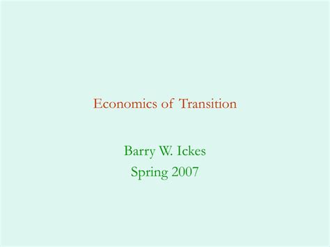 Ppt Economics Of Transition Powerpoint Presentation Free Download Id 758823