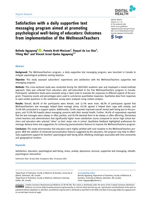 Pdf Satisfaction With A Daily Supportive Text Messaging Program Aimed At Promoting