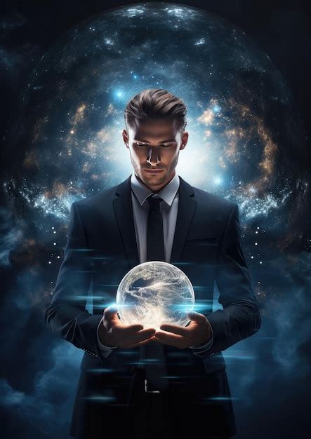 Premium Ai Image Business Person Is Projecting Weather Forecast With