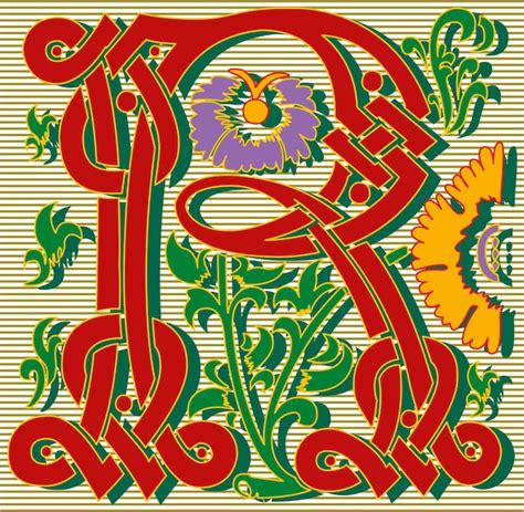 Premium Vector Capital Letter R Celtic Knot Alphabet Medieval
