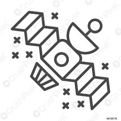 Space Satellite Icon Outline Style Stock Vector 5738778 Crushpixel