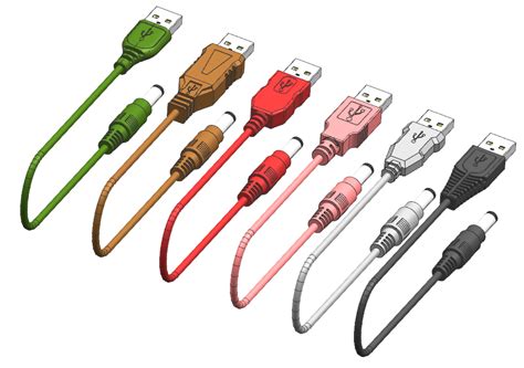 Usb数据线各种造型合集 Step 模型图纸下载 懒石网