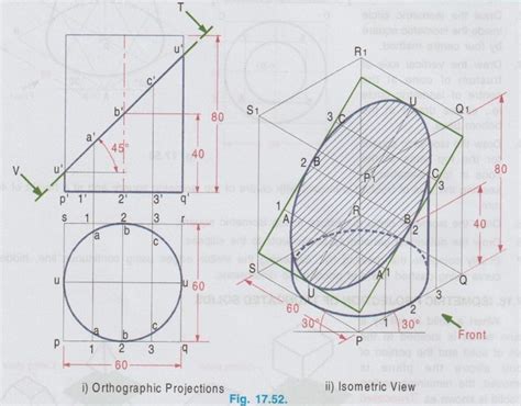 isometric projection of truncated solids engineering graphics eg