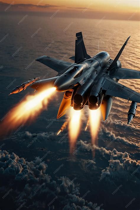 Premium Photo A Aircraft Missile Fire F14 Tomcat Shooting
