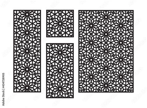 Islamic Arabic Cnc Laser Pattern With Flowers Decorative Panel Screen Wall Vector Cnc Panel