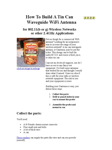 Pdf How To Build A Tin Can Waveguide Wifi Antenna Dokumen Tips