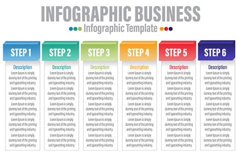 인포그래픽 벡터 비즈니스 다채로운 템플릿 디자인 간단한 반짝이는 막대 6 단계 6 옵션 또는 단계 Iisolated 미니멀 스타일 마케팅 프로세스 워크플로 프레젠테이션 레이