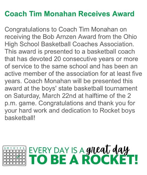 Congratulations Coach Tim Mcnicholas High School Alumni