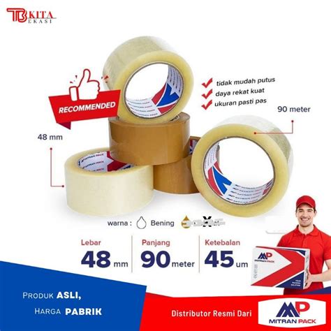 Jual Isolasi Mitran Pack 90 Meter Lakban Bening Mitran Pack 90 Meter Isolasi Mitran Pack