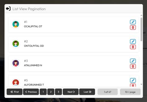 List View With Pagination
