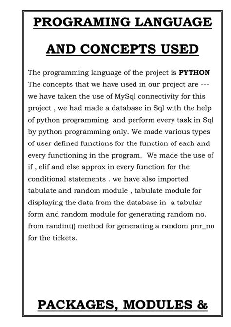 Computer Science Project Of Railway Reservation System Python