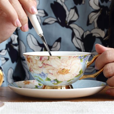 英式下午茶具花茶杯陶瓷咖啡杯碟杯子家用高档欧式小奢华轻奢骨瓷 虎窝淘