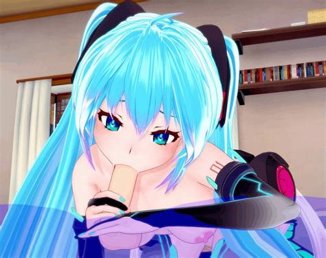 Rule 34 Ahoge Animated Blowjob Blue Eyes Blue Hair Detached Sleeves