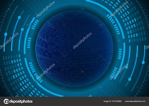 World Binary Circuit Board Future Technology Blue Hud Cyber Security