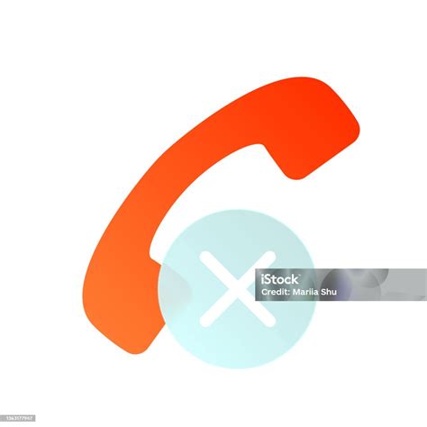 그라데이션 흐림 및 투명도가 있는 유리 모형 스타일의 벡터 모던 트렌드 아이콘 응답되지 않은 통화 및 전화 기호 및 아이콘 거절에 대한 스톡 벡터 아트 및 기타 이미지