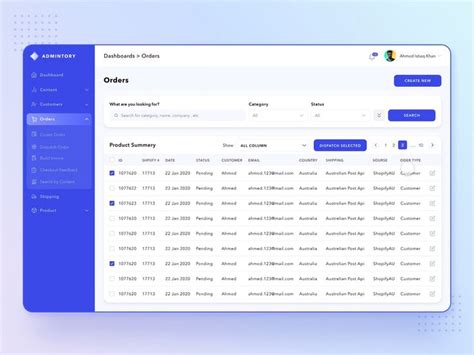 Overview Screen Ui Design Data Table Web Ui Design