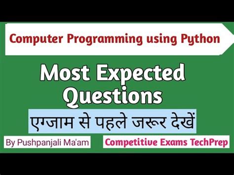 Python Most Important Questions For 5th Semester CSE YouTube
