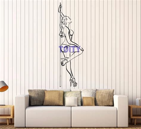 Vinyl Wall Decal Pole Dance Hot Girl Wall Decor Sticker Striptease Sexy
