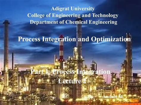 Process Integration Lecture Two For Chem Eng Pptx