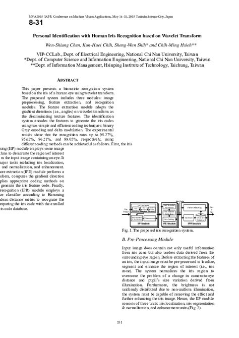 Pdf Personal Identification With Human Iris Recognition Based On Wavelet Transform