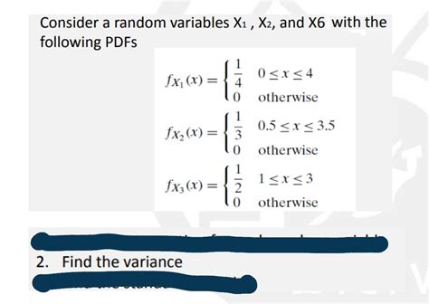 Solved 1 Consider A Random Variables X1 X2 And X6 With The