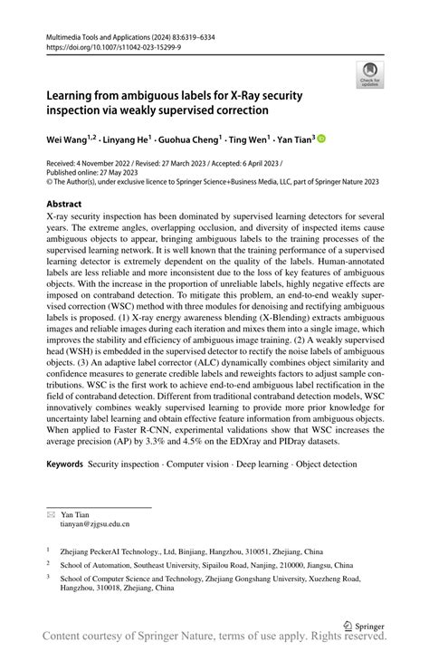 Learning From Ambiguous Labels For X Ray Security Inspection Via Weakly Supervised Correction