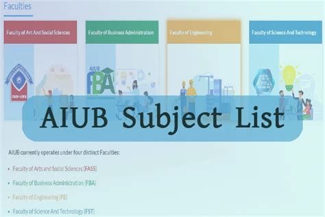 Aiub Subject List Faculty And Programs Diploma In Engineering