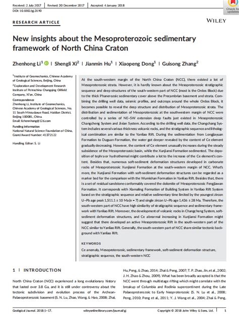 New Insights About The Mesoproterozoic Sedimentary Framework Of North