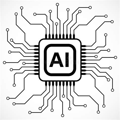 Artificial Intelligence With Circuit Board Smart Network Digital Technology Stock Illustration
