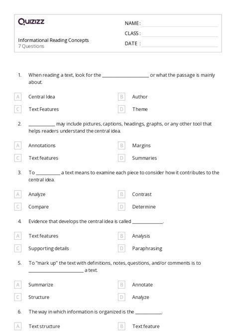 50 Text Analysis Worksheets For 10th Grade On Quizizz Free And Printable