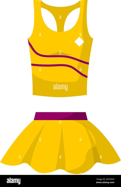 Cheerleader Costume Outfit Top And Skirt Vector Stock Vector Image