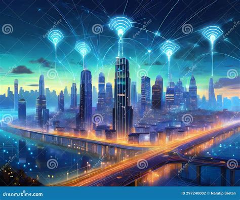 Smart City Concept With Wireless Network Connection Stock Photo Image Of China Highway