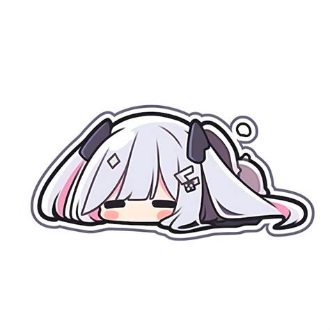 Premium Ai Image Minimal Japanese Kawaii Sleepy Lazy Girl Chibi Anime Vector Art Sticker With