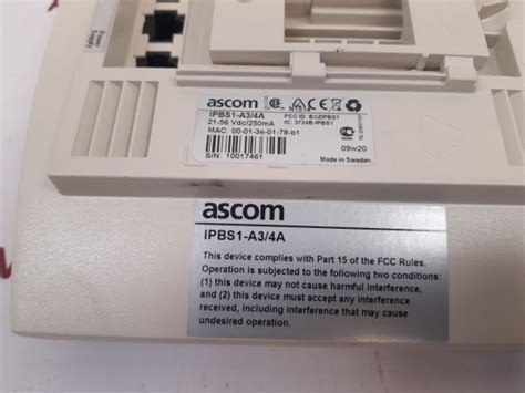 ASCOM IP DECT BASE STATION WITH INTERNAL ANTENNA IPBS1 A3 4A Aeliya Marine