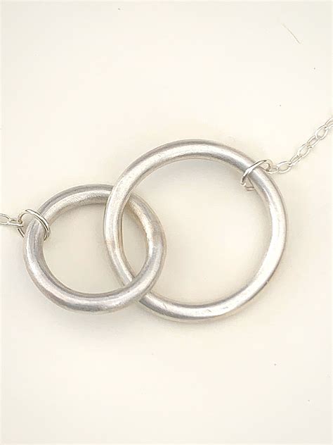 Handmade Sterling Silver Interlinked Circle Necklace