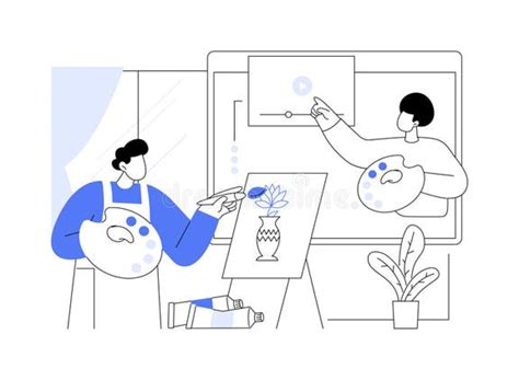 Classes De Pintura Ilustrações Isoladas Do Vetor De Desenho Animado