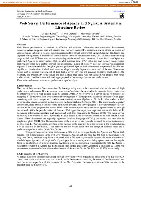 pdf web server performance of apache and nginx a systematic