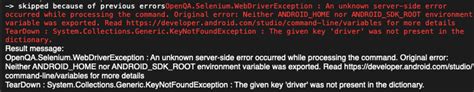error trying run programmatically appium neither android home nor