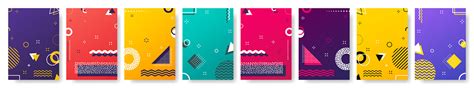 추상 기하학적 패턴 그라데이션은 디자인을 다룹니다 플래카드 배너 포스터 전단지에 적용되는 비즈니스 브로셔 세트 벡터 그림입니다 0명에 대한 스톡 벡터 아트 및 기타 이미지