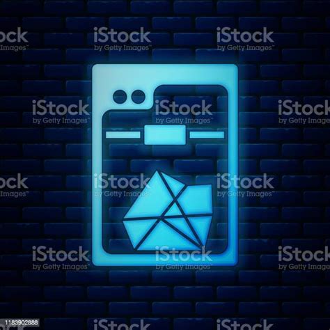 벽돌 벽 배경에 격리 빛나는 네온 3d 프린터 아이콘입니다 벡터 일러스트레이션 0명에 대한 스톡 벡터 아트 및 기타 이미지 0명 개념 모던 양식 Istock