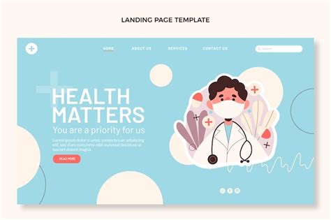 손으로 그린 의료 방문 페이지 무료 벡터