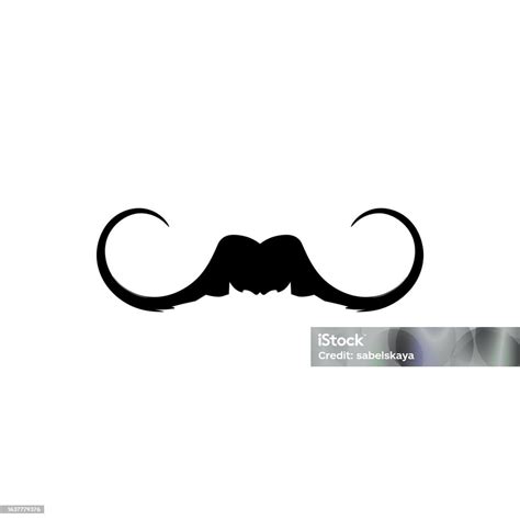 복고풍 콧수염 검은 실루엣 흰색 배경에 분리된 평면 벡터 그림 Movember에 대한 스톡 벡터 아트 및 기타 이미지 Movember 검은색 고풍스런 Istock