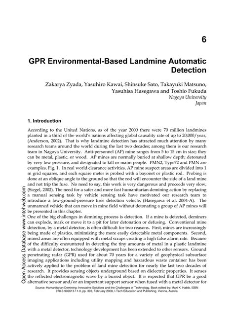 Pdf Gpr Environmental Based Landmine Automatic Detection
