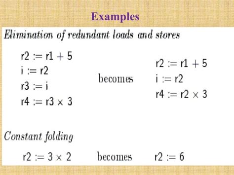 Peephole Optimization Techniques In Compiler Design Pptx
