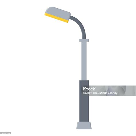 흰색 배경에 고립 된 가로등 만화 현대적이고 빈티지 한 가로등 조경 건설을위한 요소 모든 디자인에 대한 벡터 그림입니다 가로등에 대한 스톡 벡터 아트 및 기타 이미지