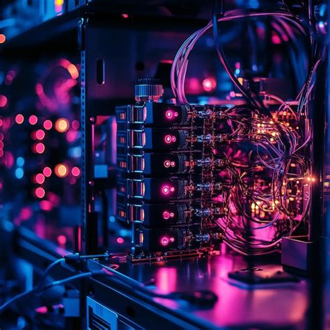 Closeup Of Server Rack With Glowing Lights Premium Ai Generated Image
