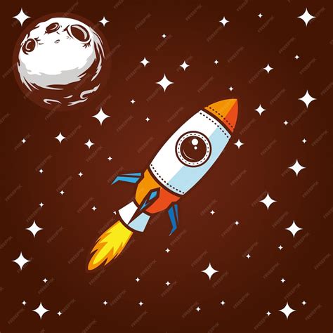 Premium Vector Rocket Launch With Fire Vector Illustration