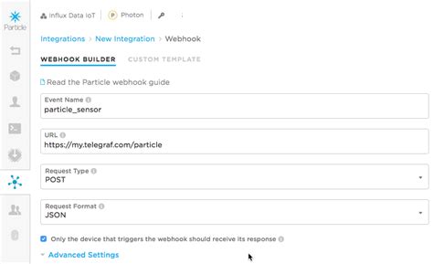 influxdata integrations particle